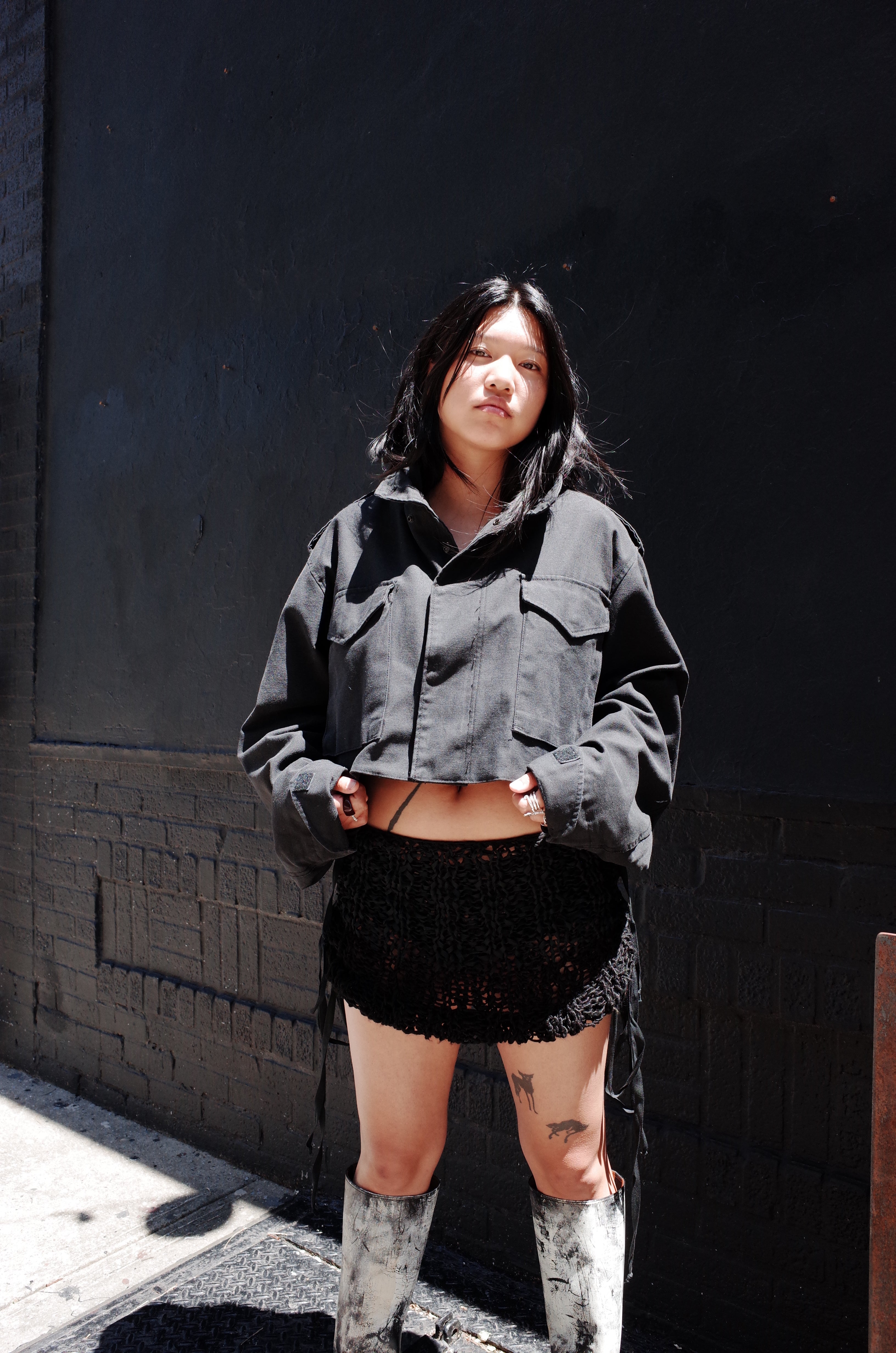 REWORK CROP FATIGUE JACKET BLACK – grace land