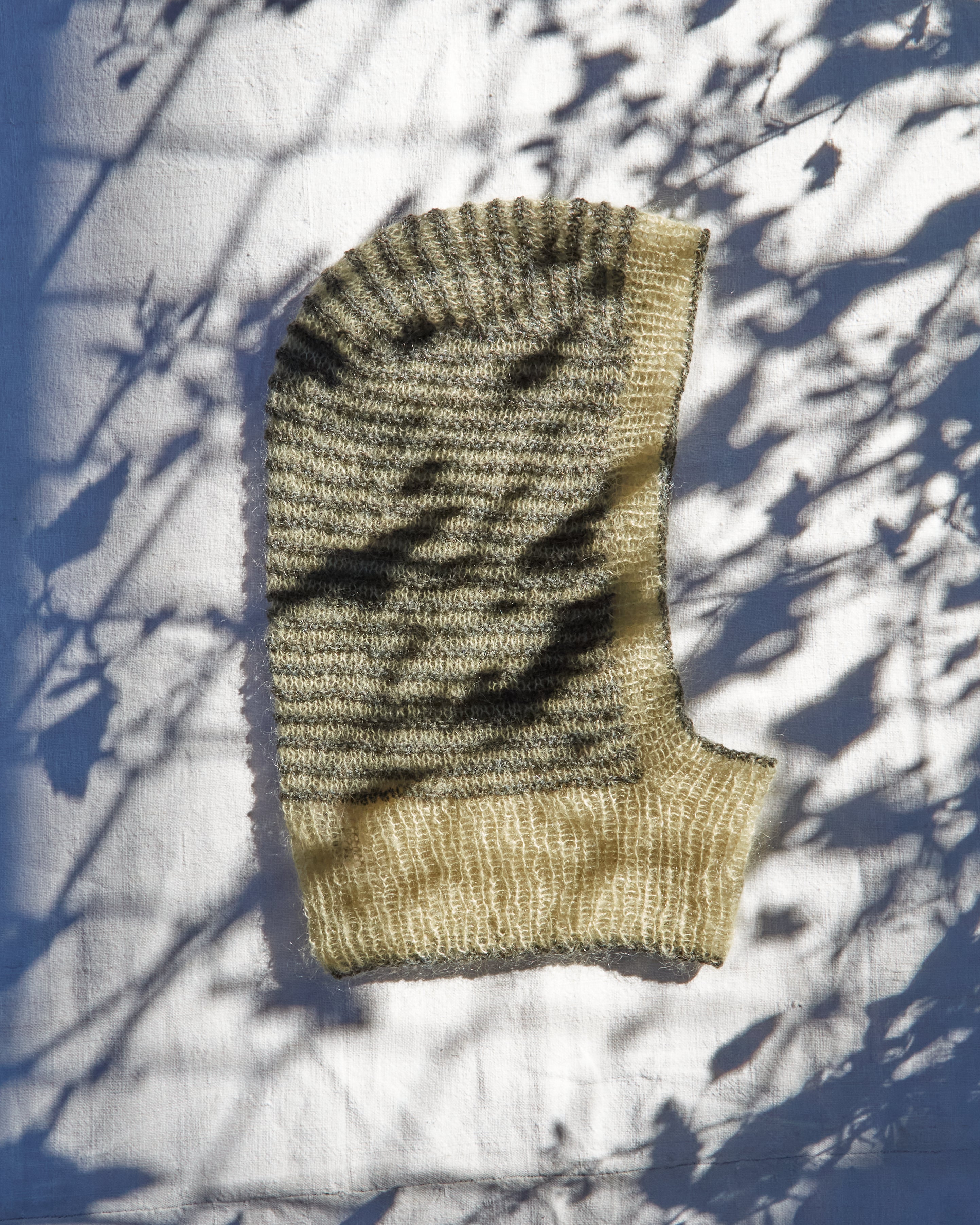 cream and grey mohair balaclava – grace land